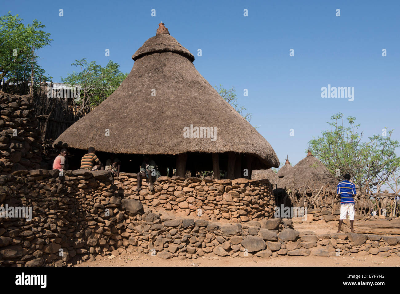 Communal house or mora in a Konso village, Konso Region, Ethiopia Stock ...