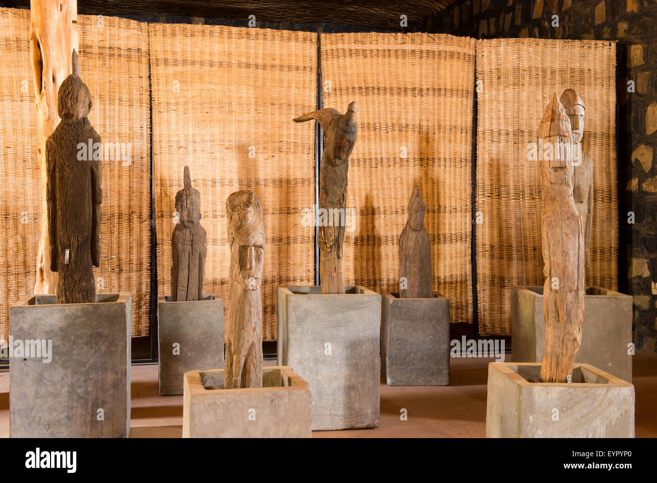 Konso waga (totems) displayed in the Konso Museum, Ethiopia Stock Photo ...