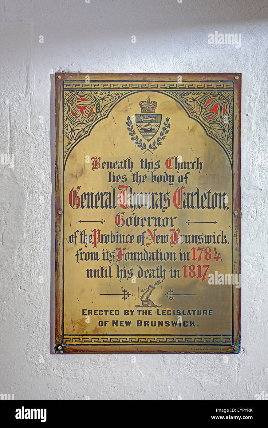 General Thomas Carleton 1735 1817 Memorial Plaque in St Swithun's ...