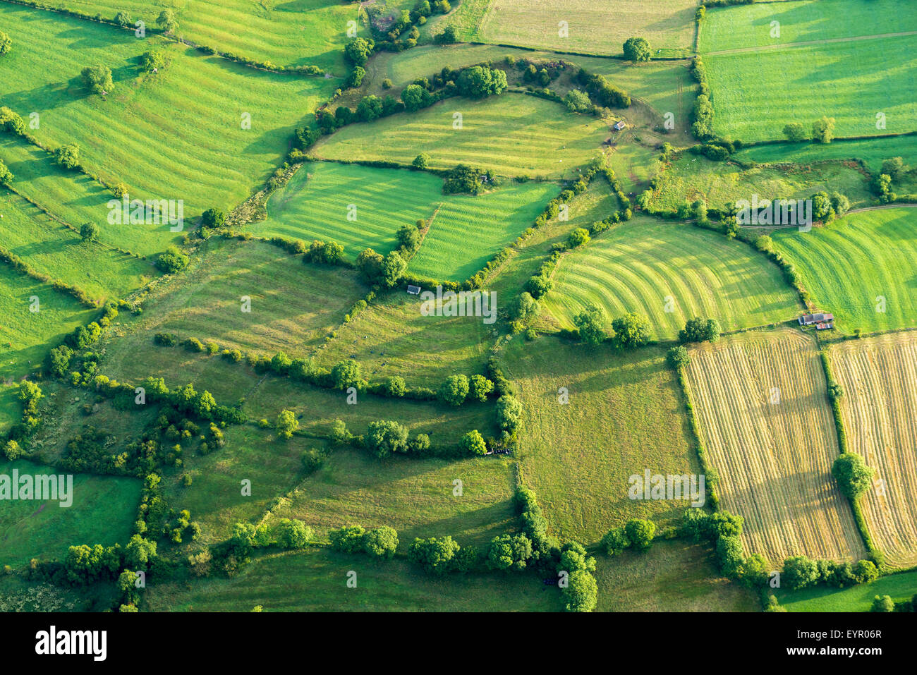 Aerial patchwork fields uk hi-res stock photography and images - Alamy
