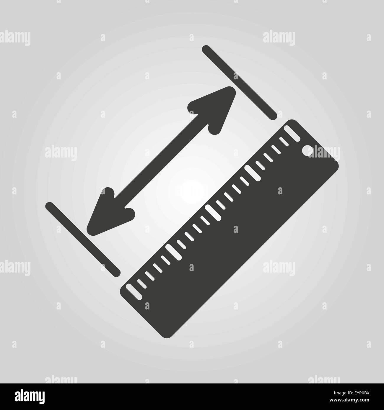 The diagonal measurement icon. Ruler and straightedge, scale symbol ...