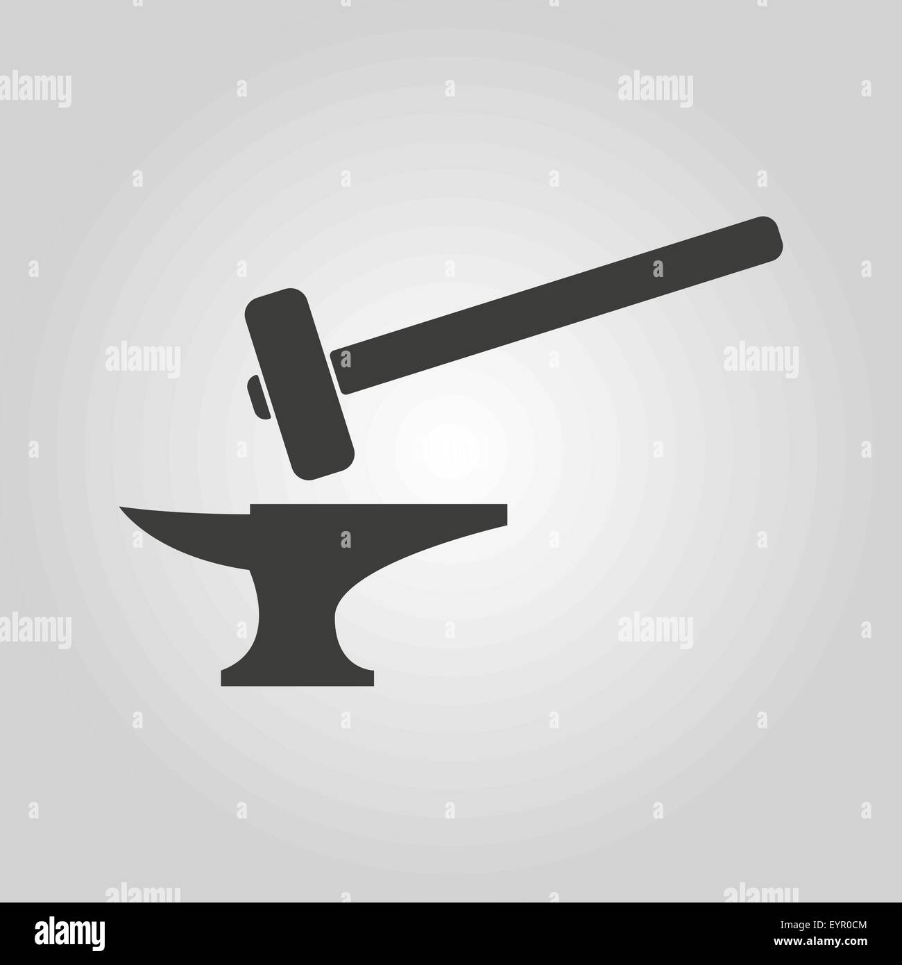 The smithy icon. Forge and stithy, blacksmith symbol. Flat Stock Vector ...