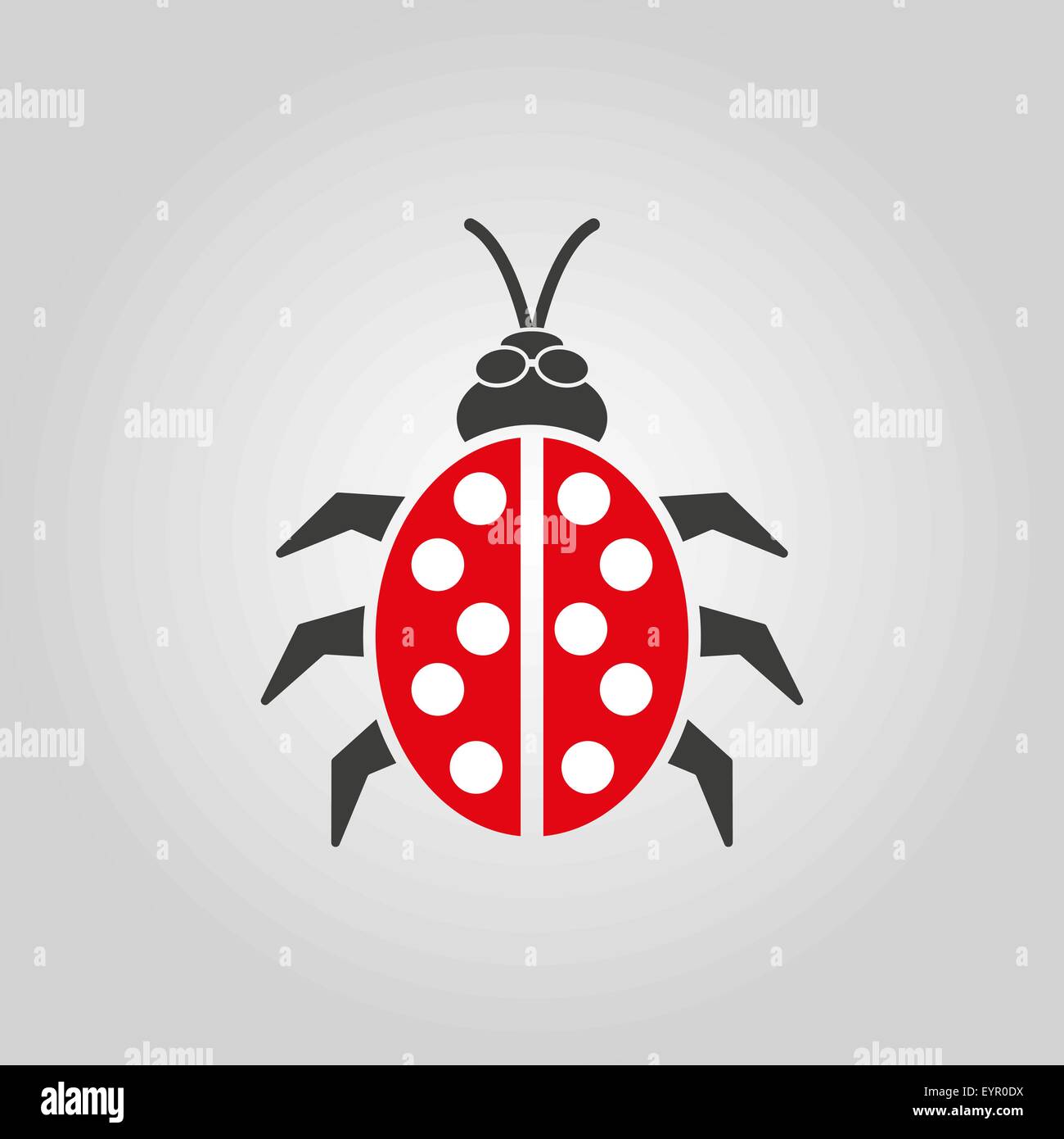 The ladybug icon. Ladybird and bug, beetle symbol. Flat Stock Vector ...