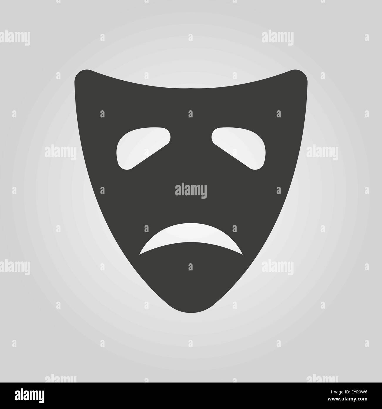 The sad mask icon. Tragedy and theater symbol. Flat Stock Vector Image ...