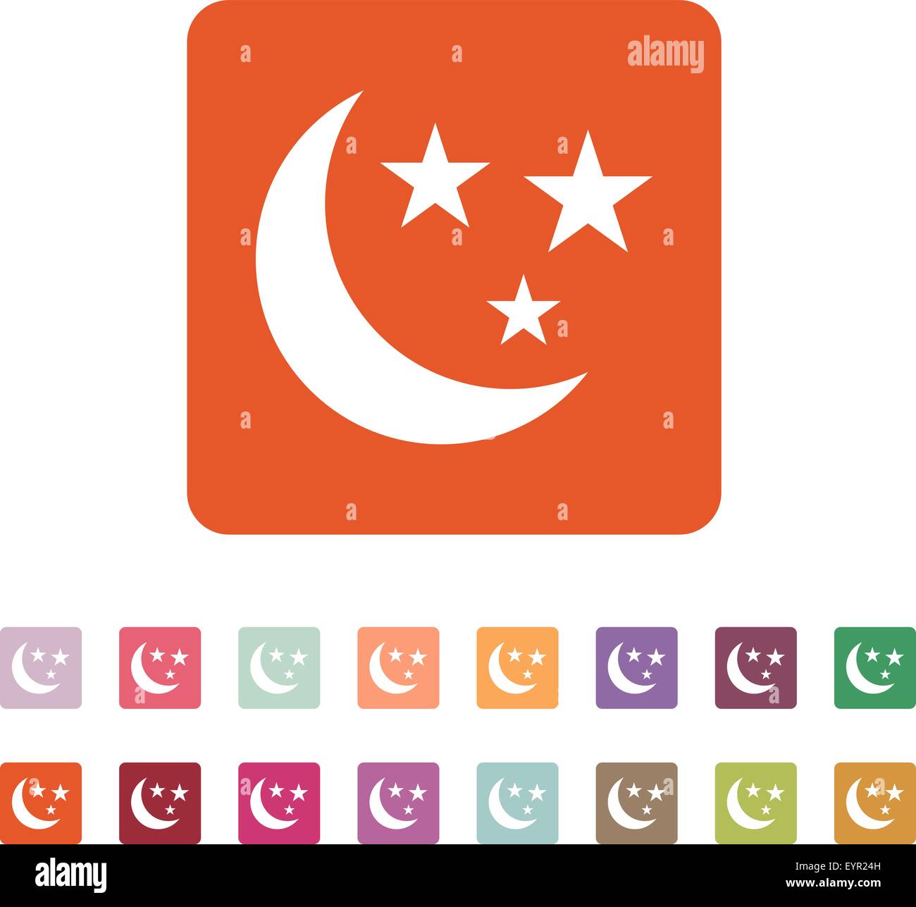 The moon and stars icon. Night, sleep symbol. Flat Stock Vector Image ...