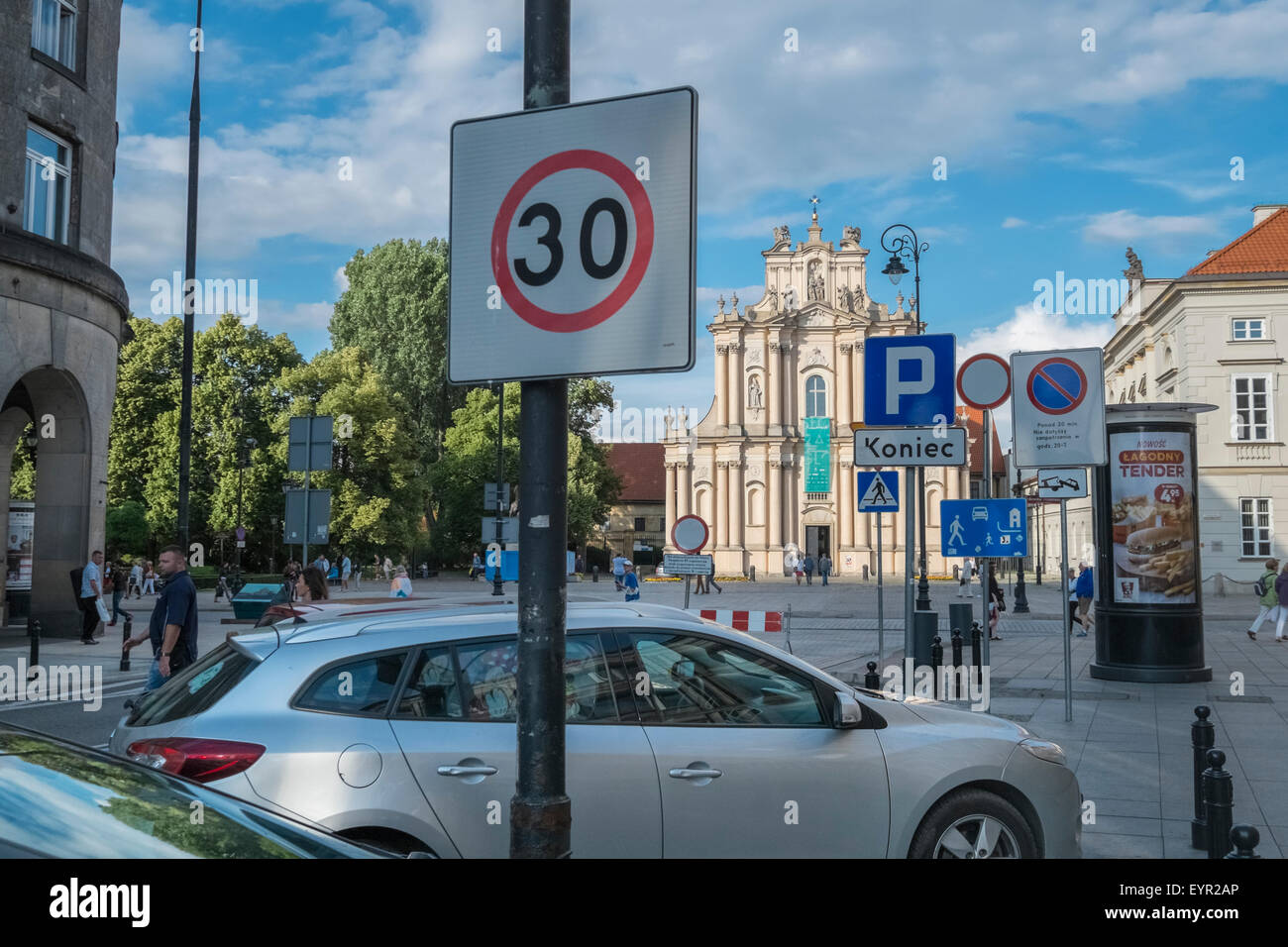 Excessive street and road signs near Church of St. Joseph of the ...