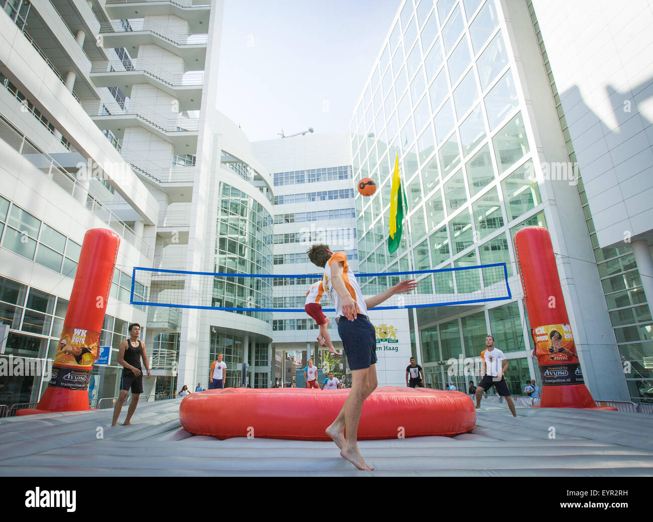 THE HAGUE - Bossaball, a combination of volleyball, football ...