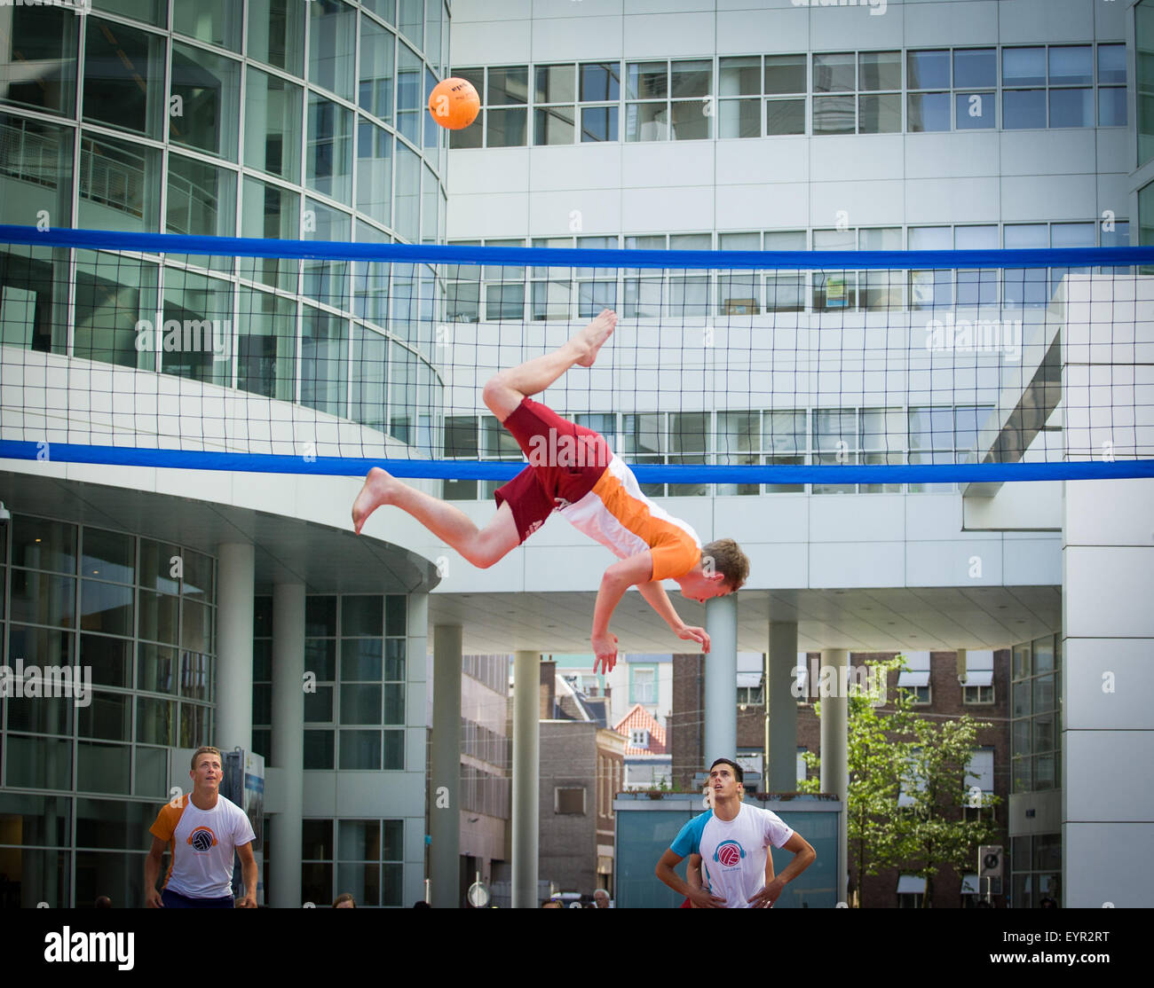 THE HAGUE - Bossaball, a combination of volleyball, football ...