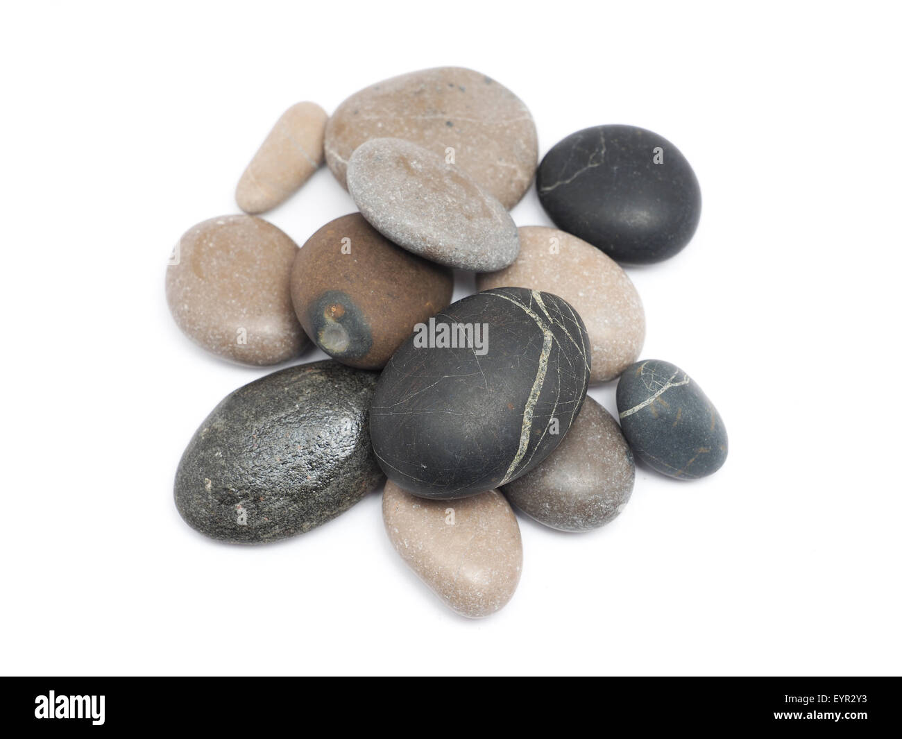 pebble on a white background Stock Photo - Alamy