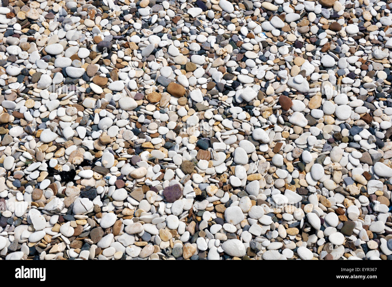 Closeup of smooth pebbles on beach. Makes an ideal background image for ...