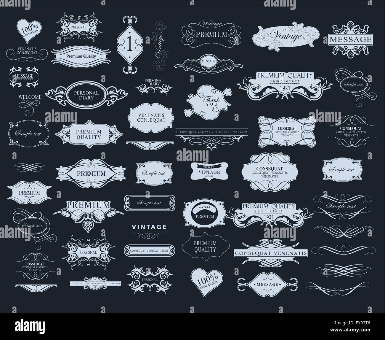 Set of calligraphic elements for design Stock Vector Image & Art - Alamy