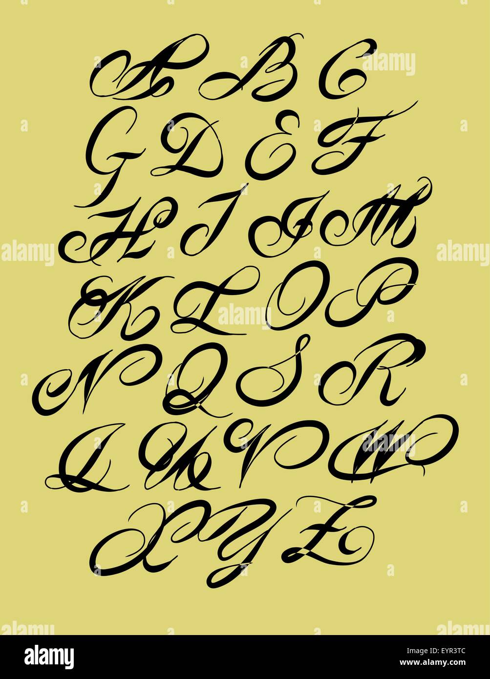 Calligraphic alphabet. Design elements Stock Vector Image & Art - Alamy