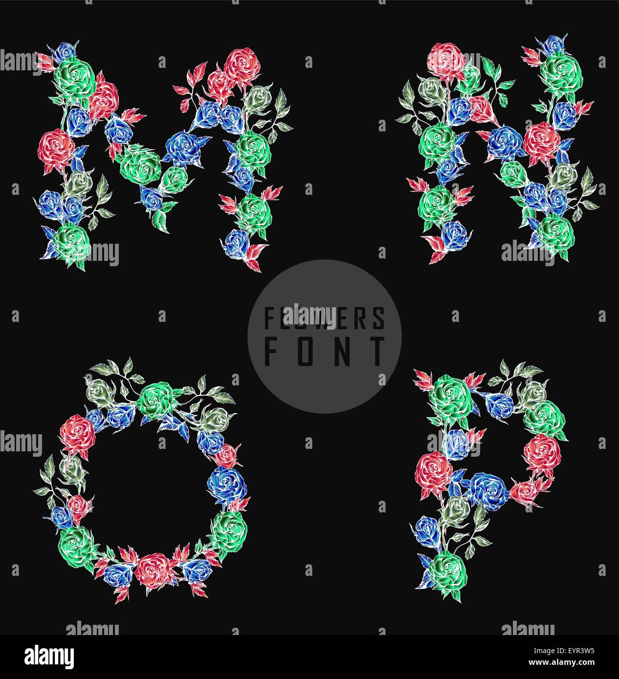 Vector colorful flower font Stock Vector Image & Art - Alamy