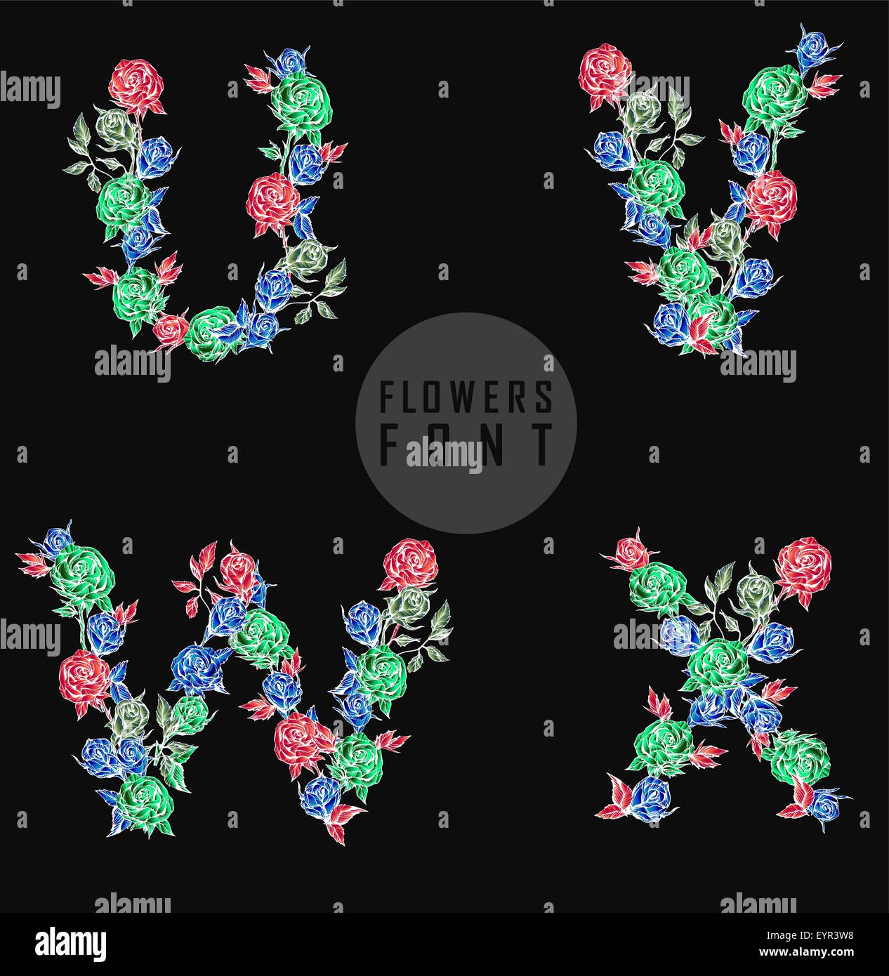 Vector colorful flower font Stock Vector Image & Art - Alamy