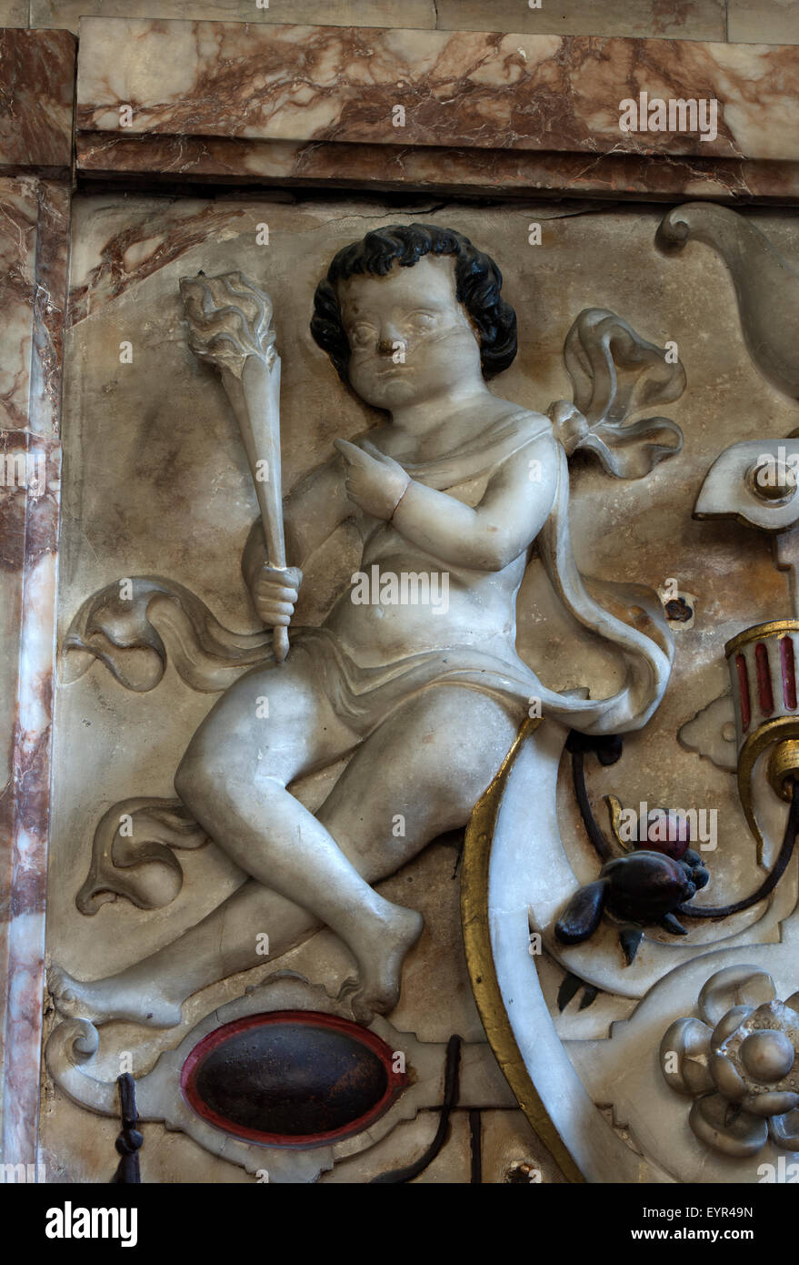 Sir Thomas Throkmarton tomb detail, St. Leonard`s Church, Tortworth ...