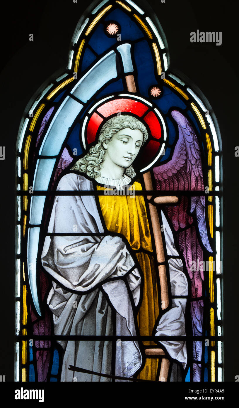 Death stained glass, St. George`s Church, Falfield, Gloucestershire ...