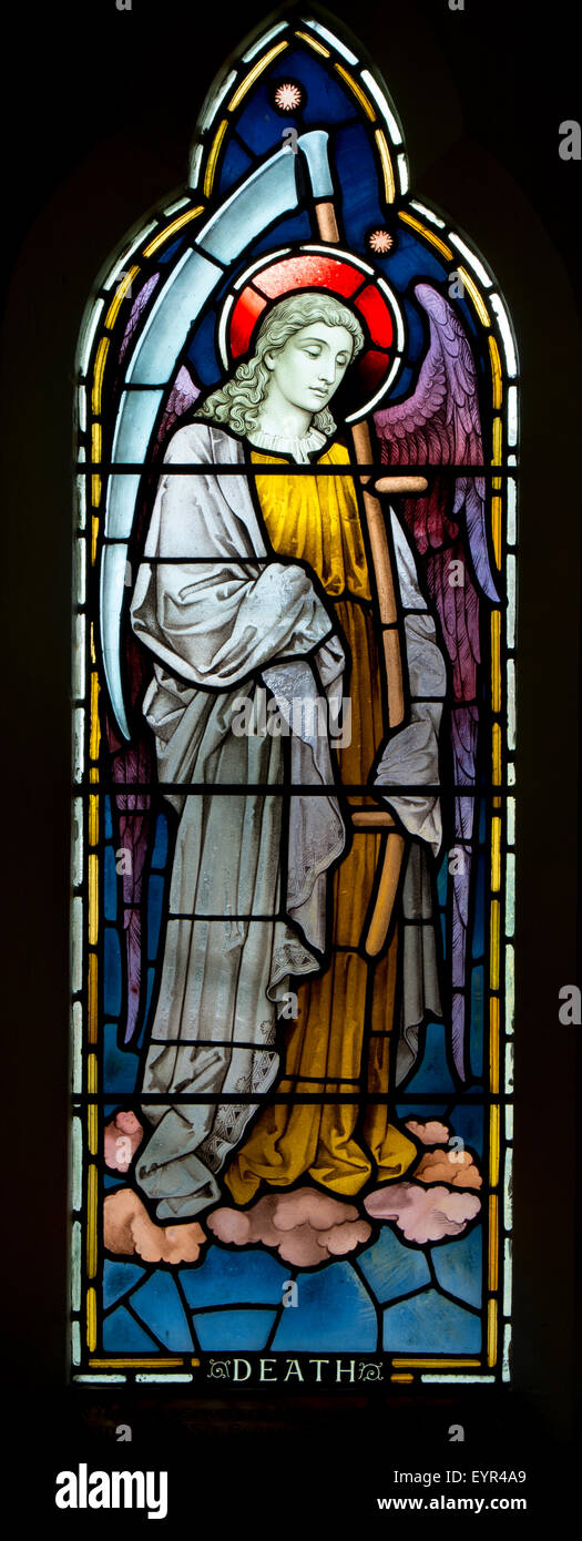 Death stained glass, St. George`s Church, Falfield, Gloucestershire ...