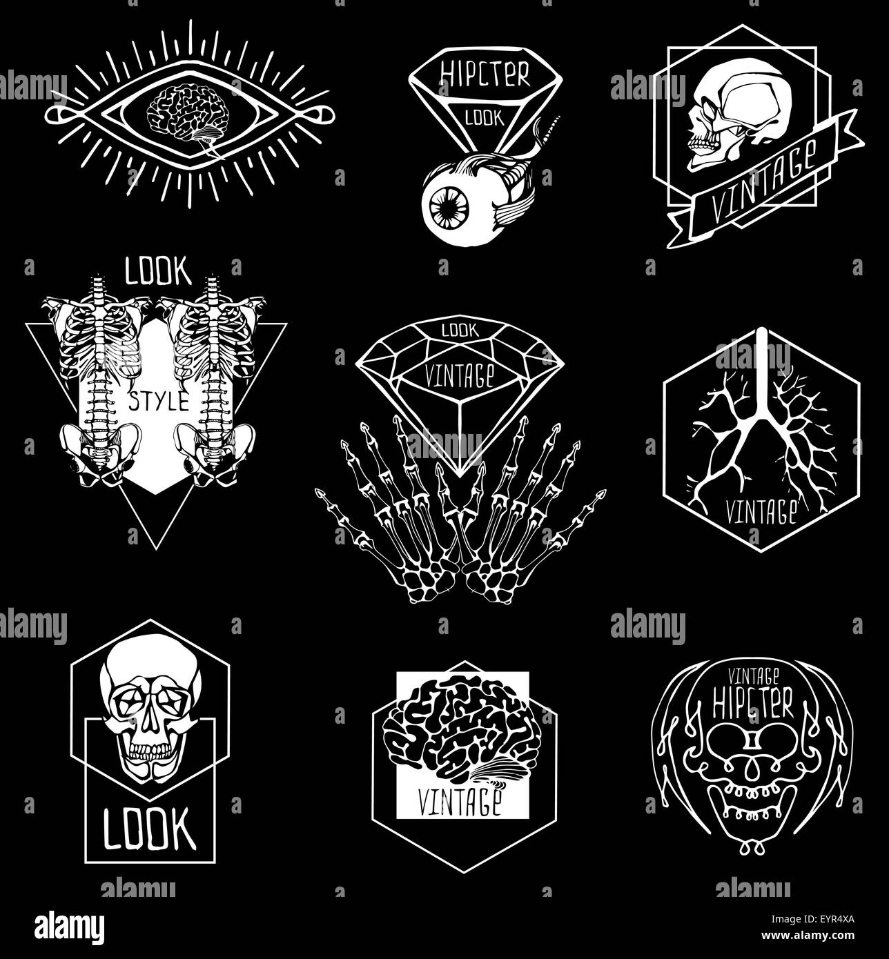 Set of Labels with human Stock Vector Image & Art - Alamy