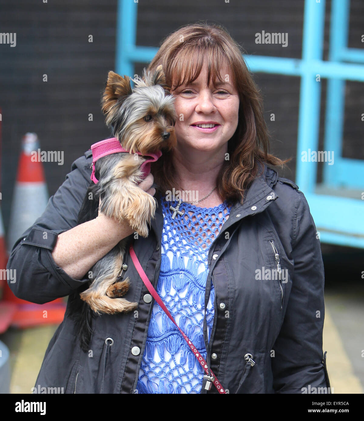Coleen Nolan and her dog outside ITV Studios Featuring: Coleen Nolan ...