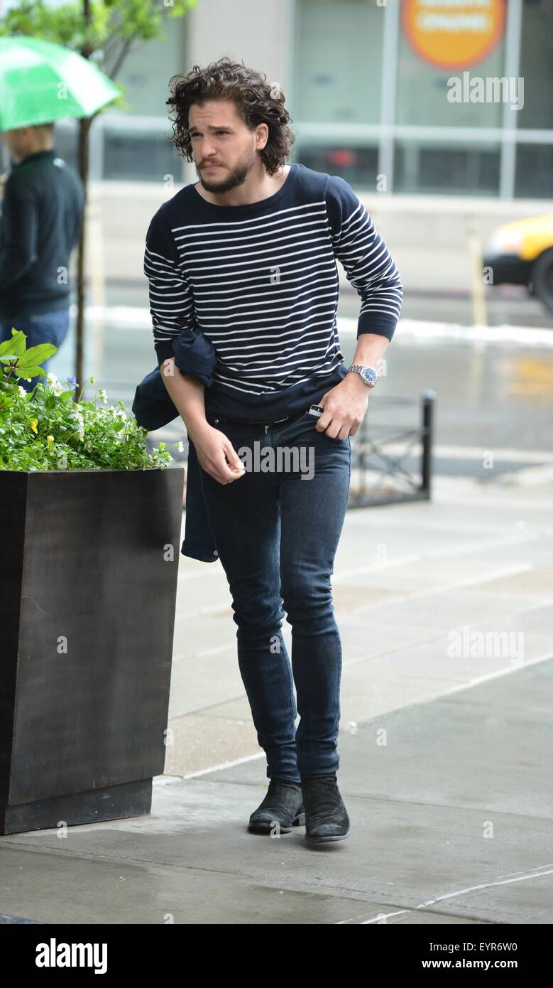 Kit Harington outside of his hotel in New York Featuring: Kit Harington ...