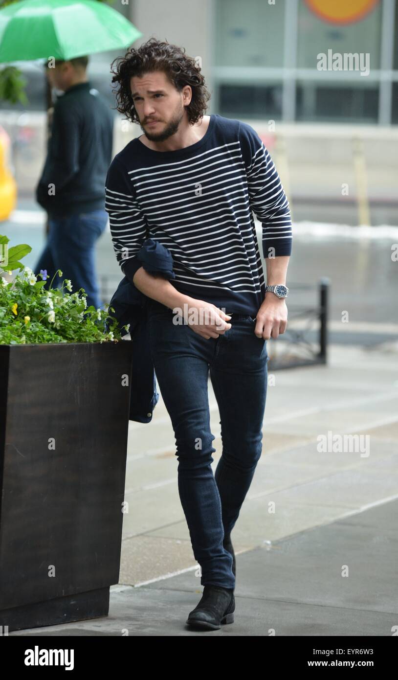 Kit Harington outside of his hotel in New York Featuring: Kit Harington ...