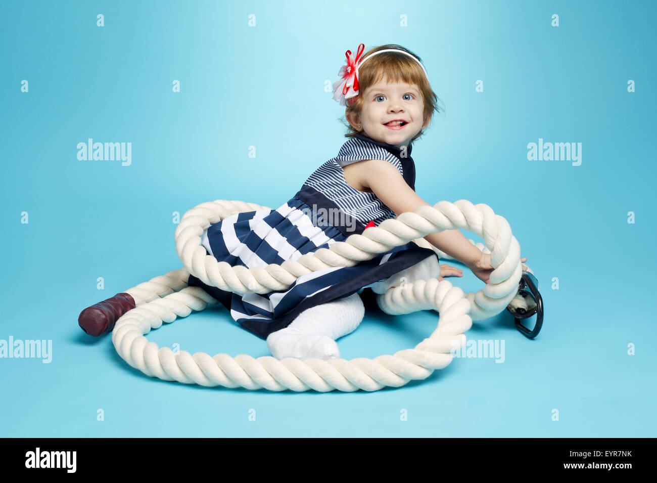 little sailor baby on blue Stock Photo - Alamy