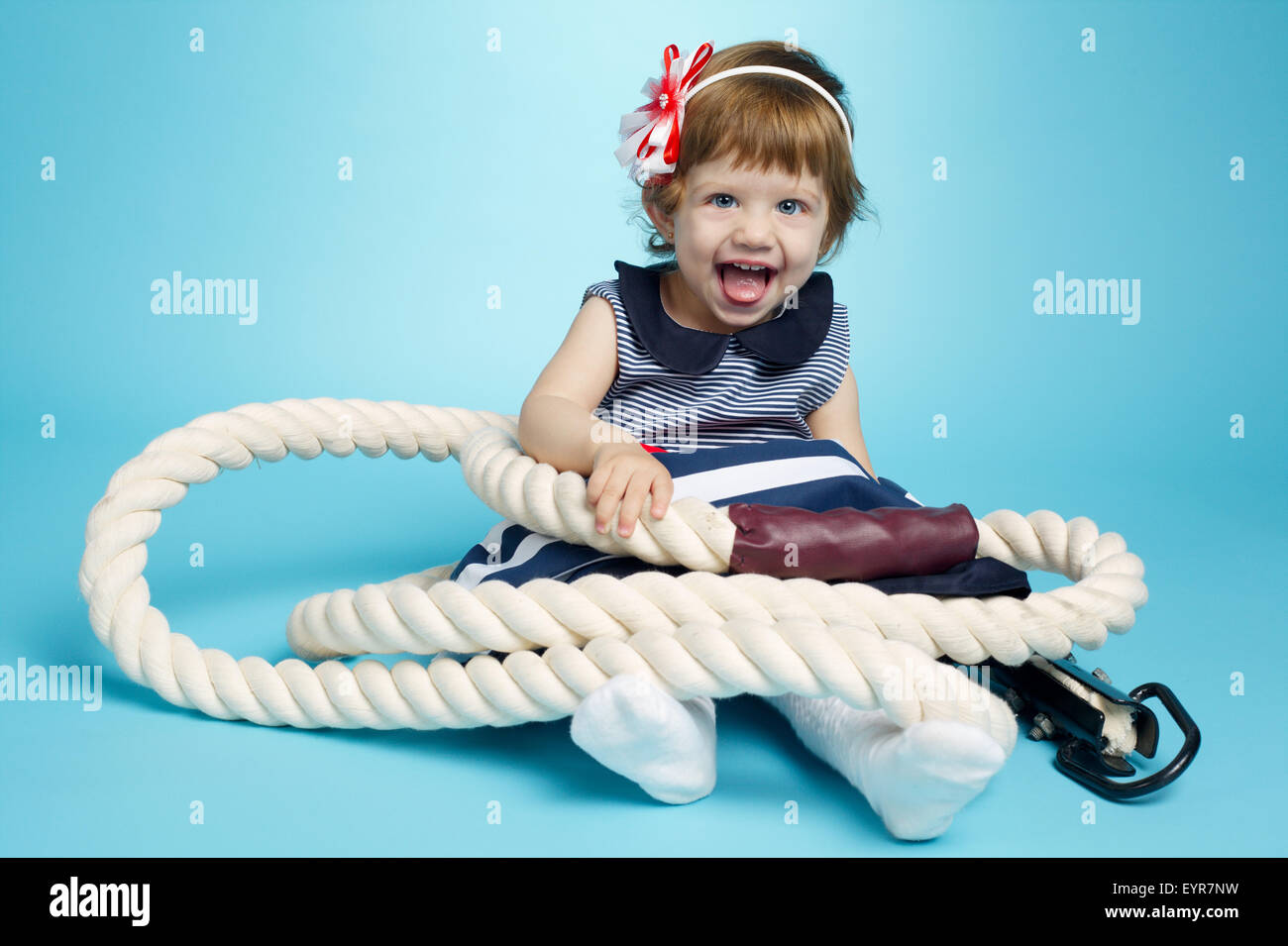 little sailor baby on blue Stock Photo - Alamy