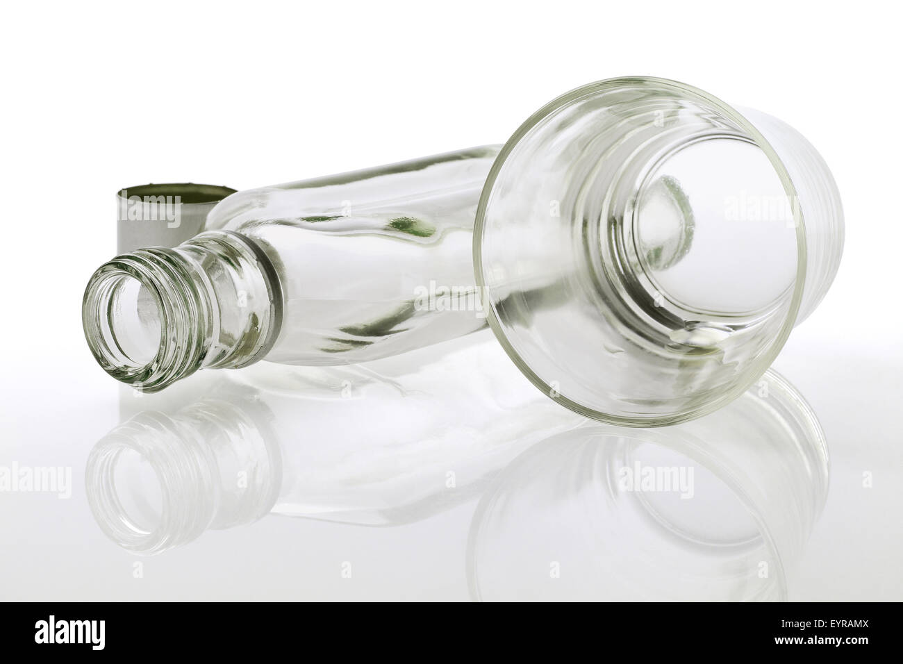 Empty Whiskey Bottle On Side