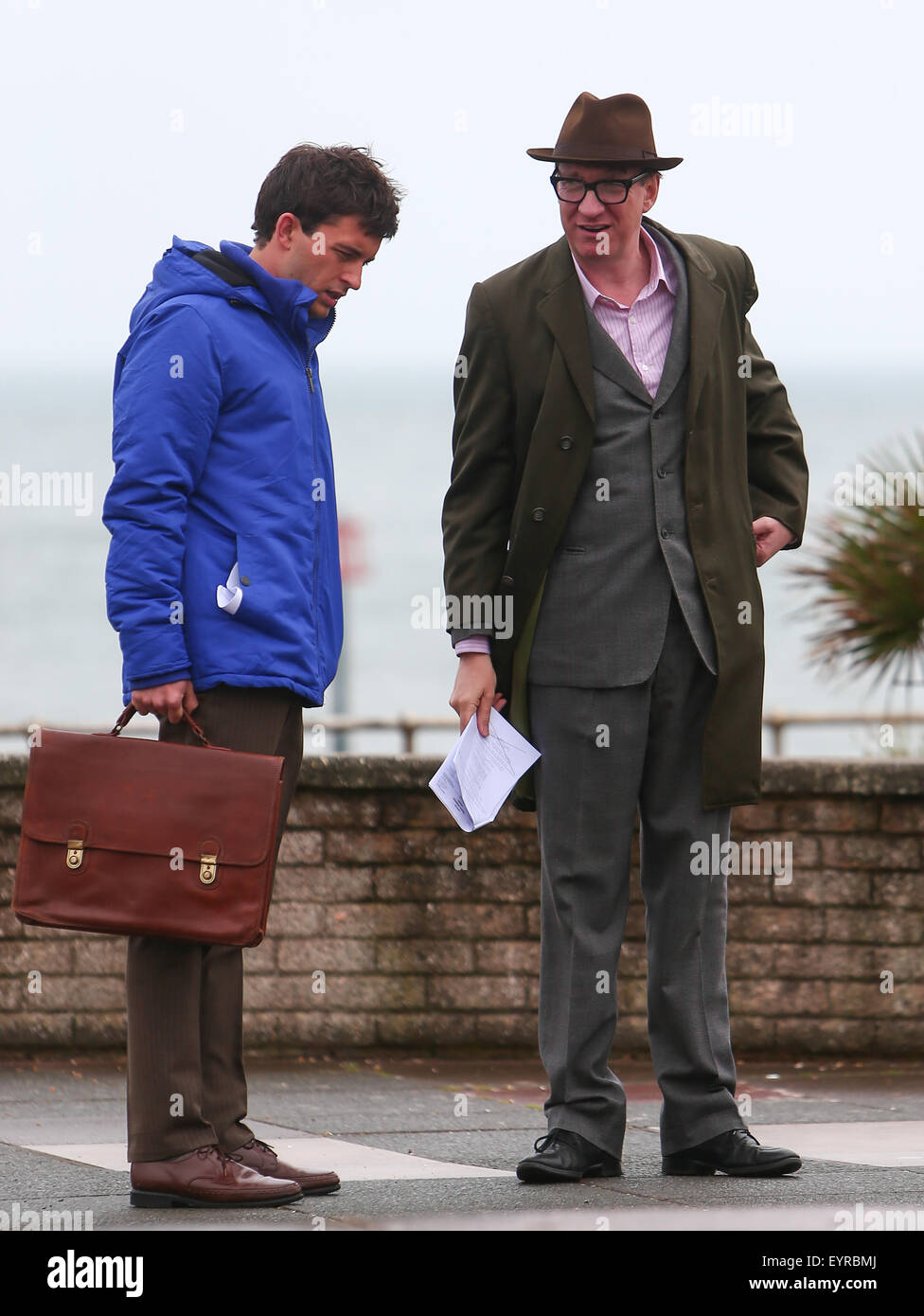 David Thewlis and Jonathan Bailey film a scene for the as yet untitled ...