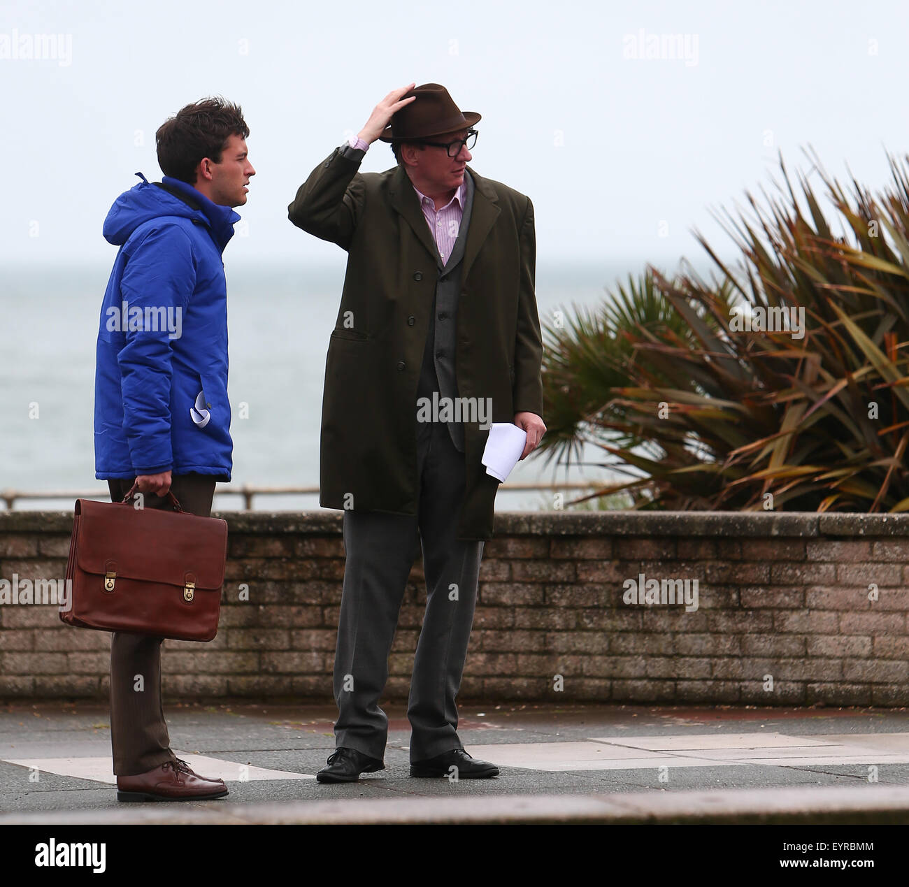 David Thewlis and Jonathan Bailey film a scene for the as yet untitled ...