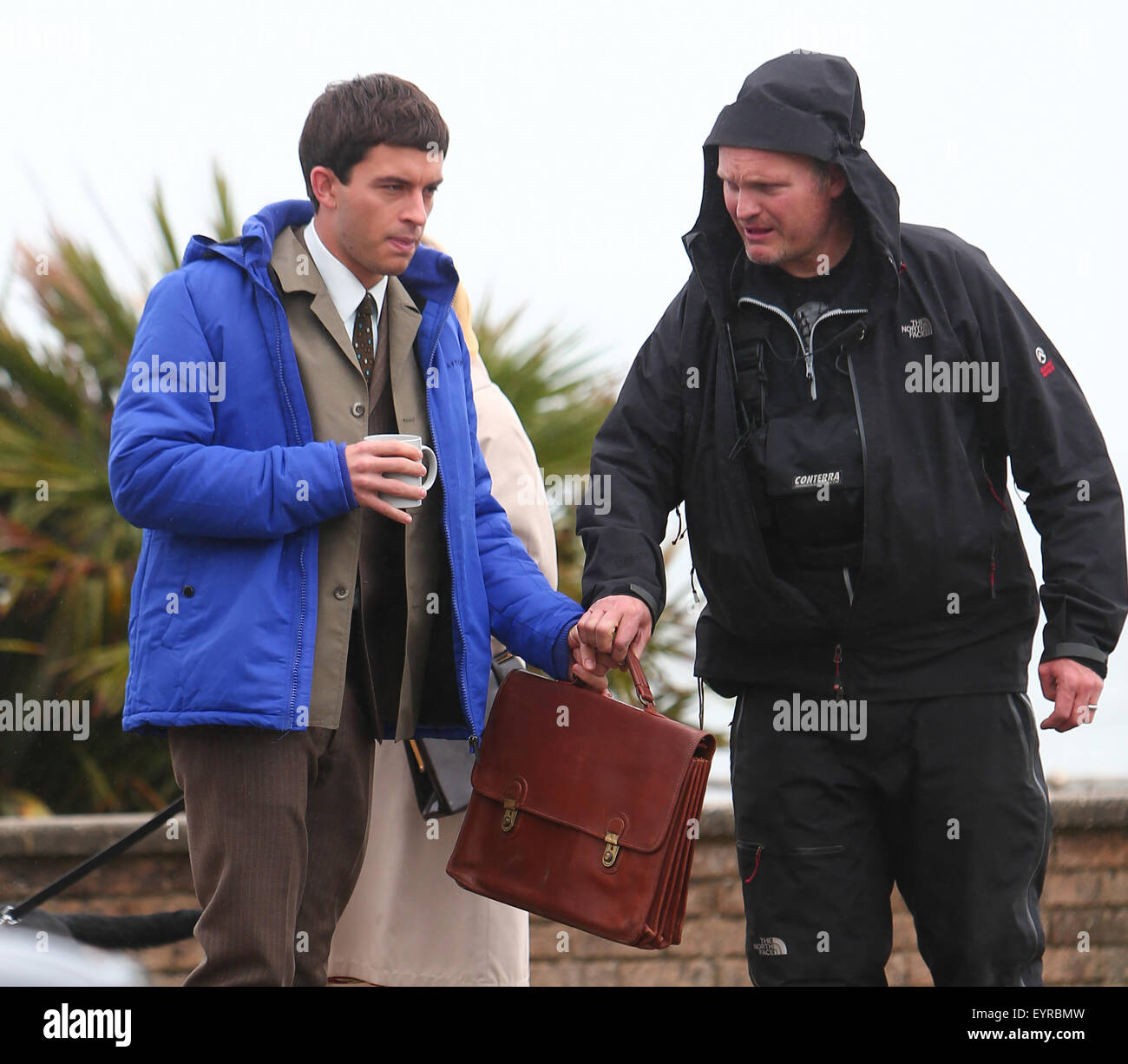 David Thewlis and Jonathan Bailey film a scene for the as yet untitled ...