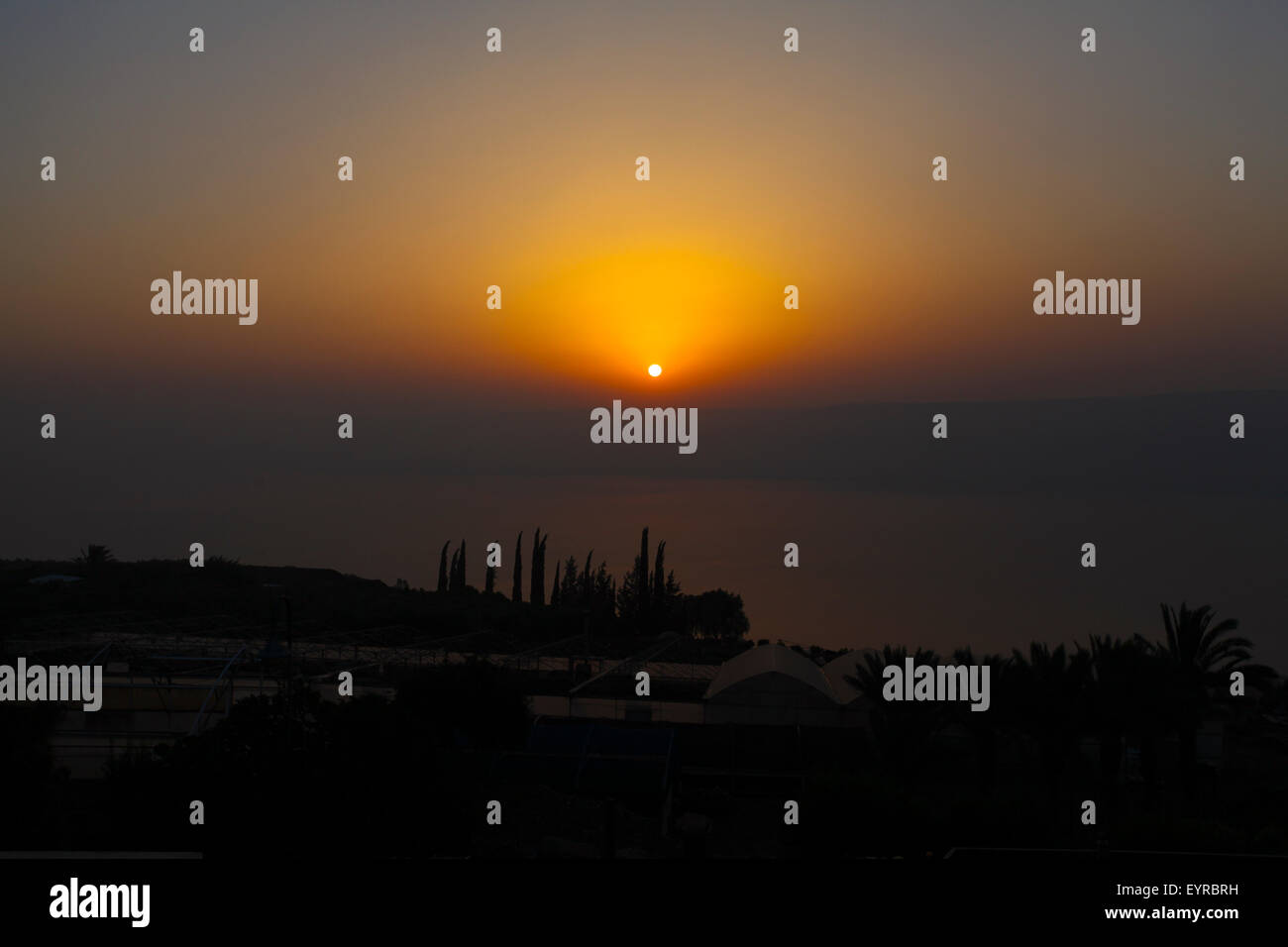 Sunrise over the sea of Galilee, Israel Stock Photo - Alamy