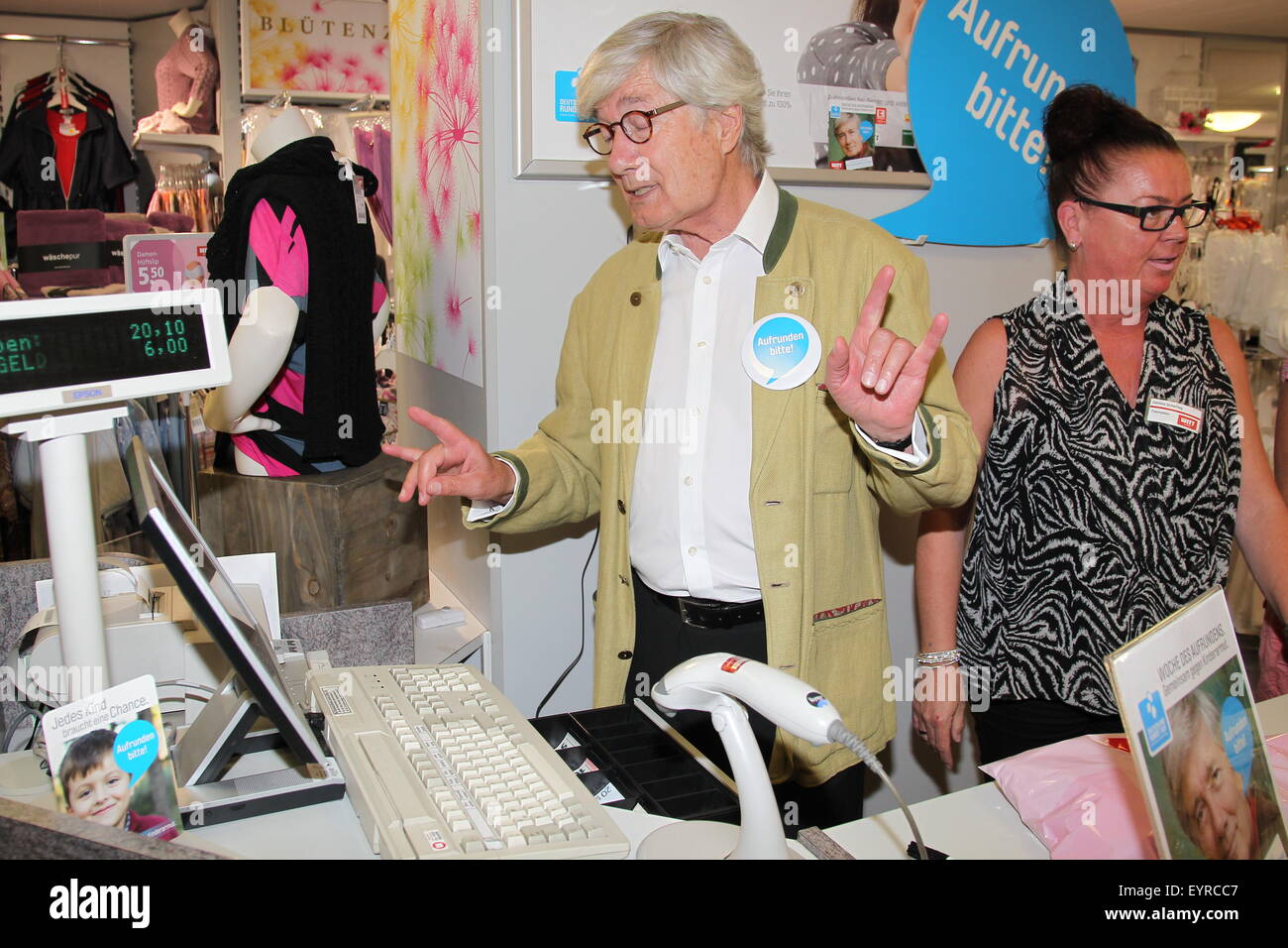 Christian Wolff behind the counter during "Woche des Aufrundens" by ...