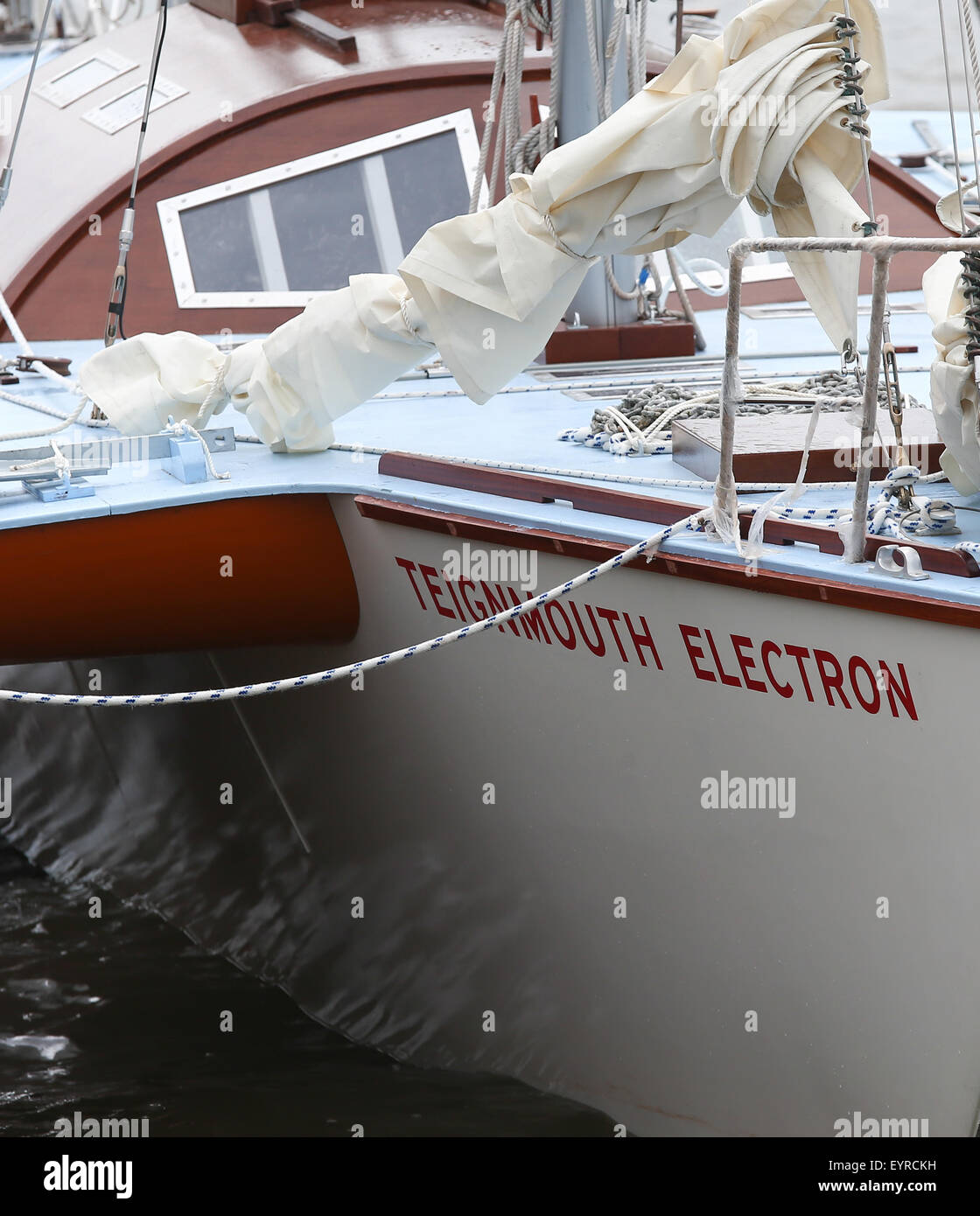A replica of the boat used by Donald Crowhurst to compete in the 1968 ...