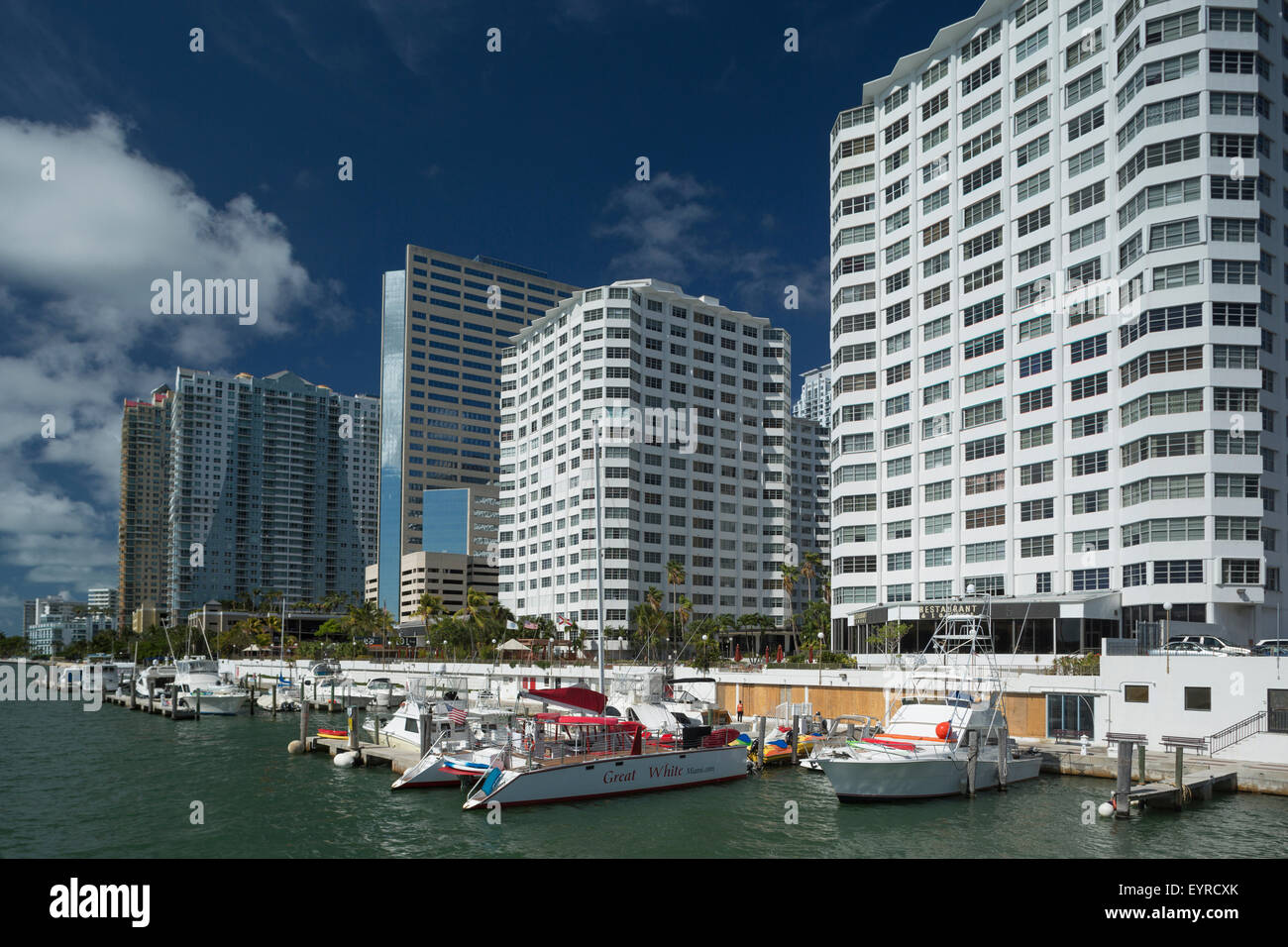 WATERFRONT BRICKELL SKYLINE DOWNTOWN MIAMI FLORIDA USA Stock Photo - Alamy