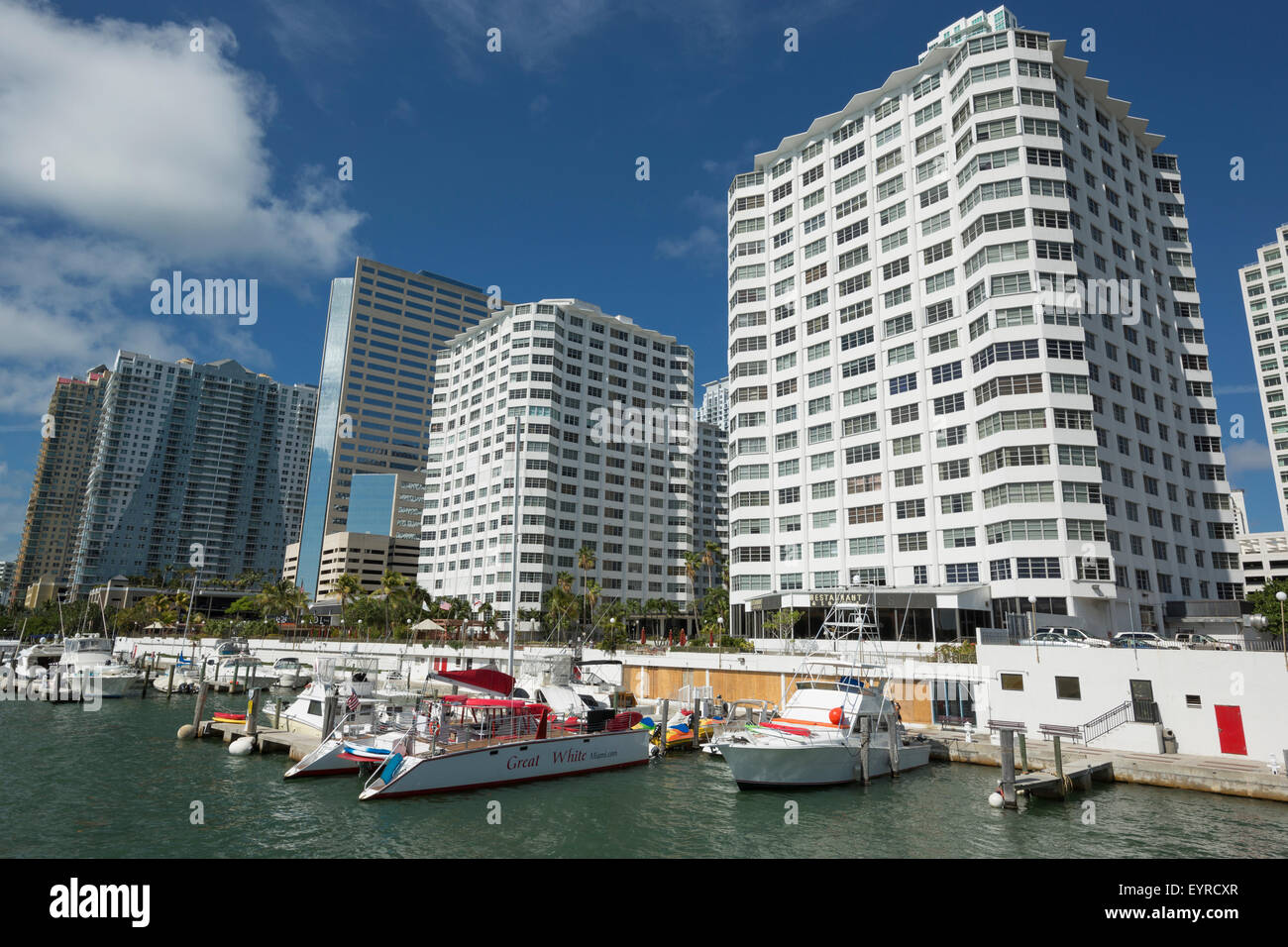 WATERFRONT BRICKELL SKYLINE DOWNTOWN MIAMI FLORIDA USA Stock Photo - Alamy
