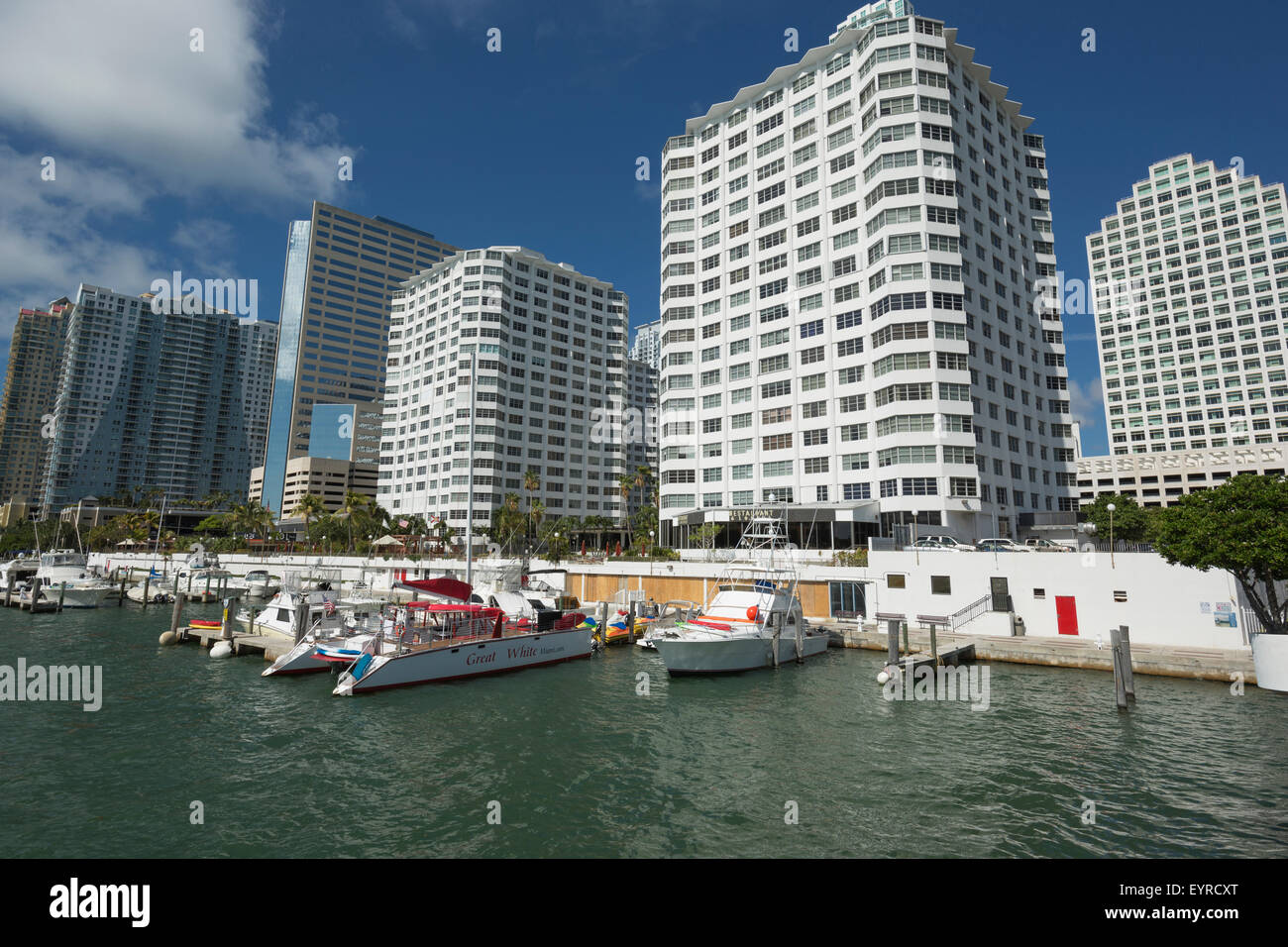 WATERFRONT BRICKELL SKYLINE DOWNTOWN MIAMI FLORIDA USA Stock Photo - Alamy