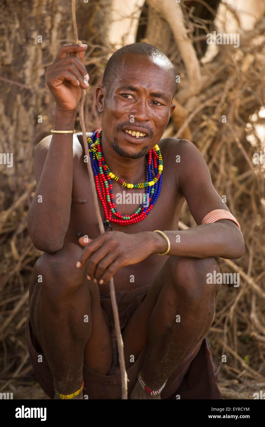 Hamer man, Hamer Bull Jumping Ceremony, Turmi, South Omo Valley ...
