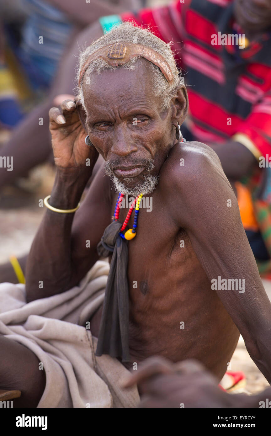 Hamer man, Hamer Bull Jumping Ceremony, Turmi, South Omo Valley ...