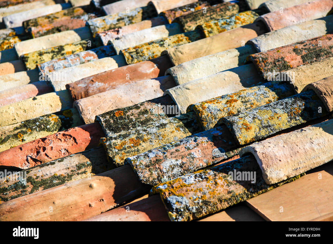 Roof with old shingles Stock Photo - Alamy