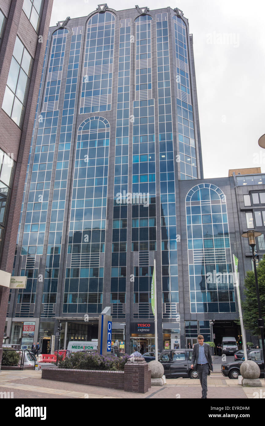 A man walking outside Colmore Gate office block Birmingham West ...