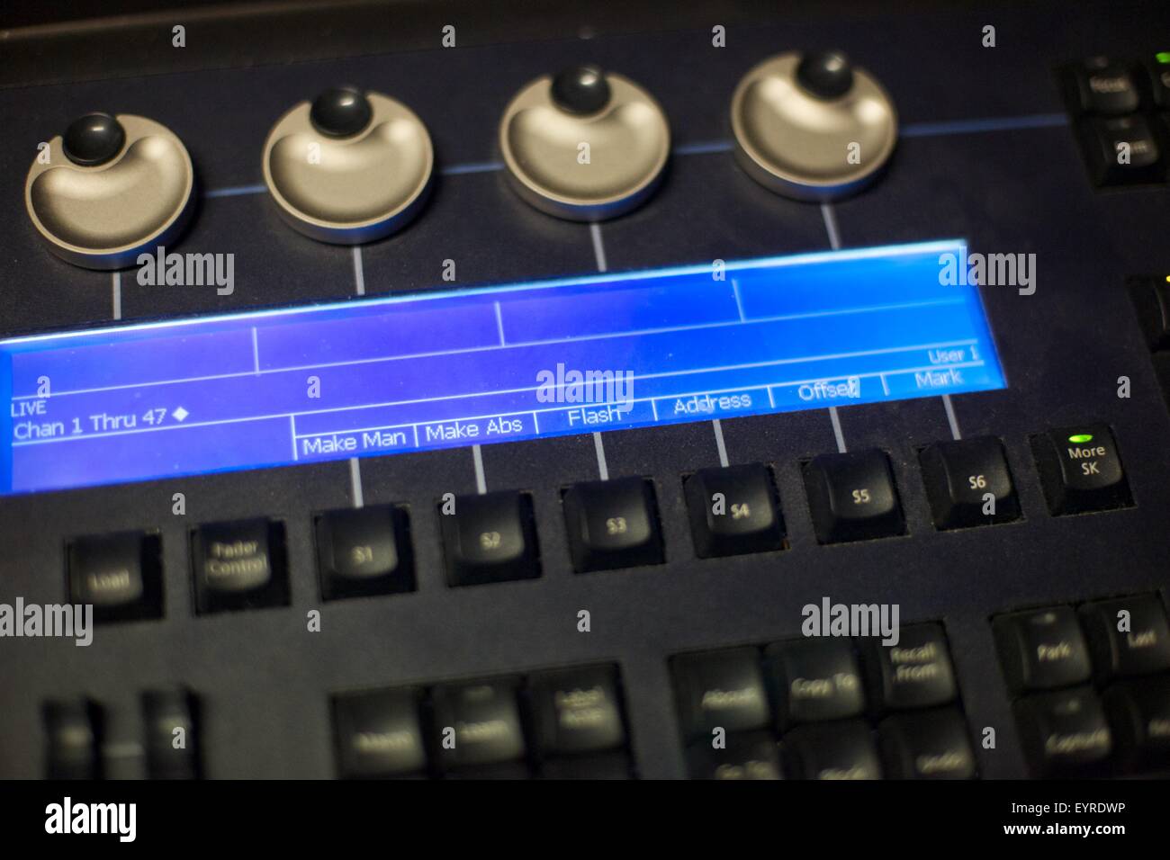 Sound and light mixing desk at a Theatre Stock Photo - Alamy