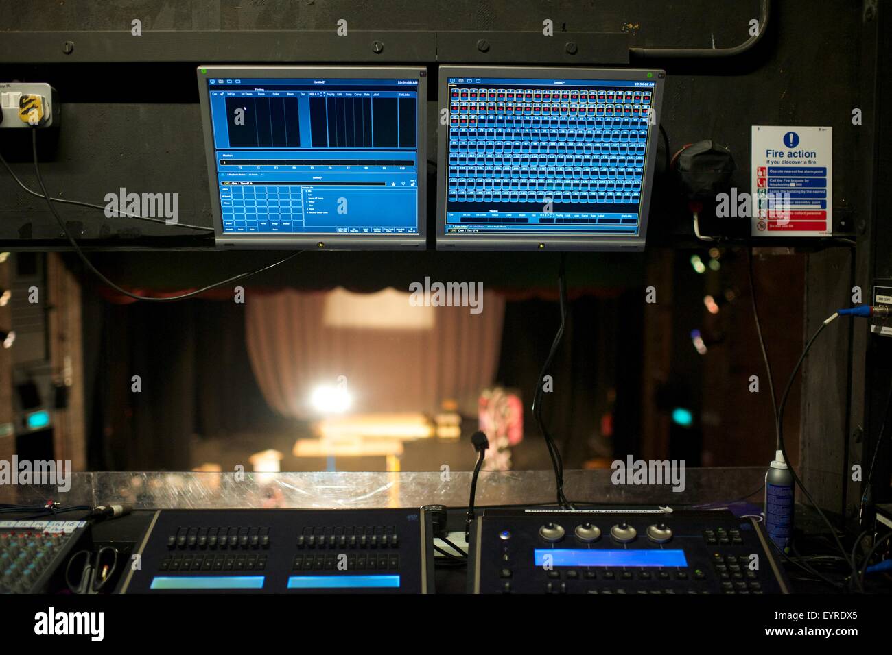 Sound and light mixing desk at a Theatre Stock Photo - Alamy