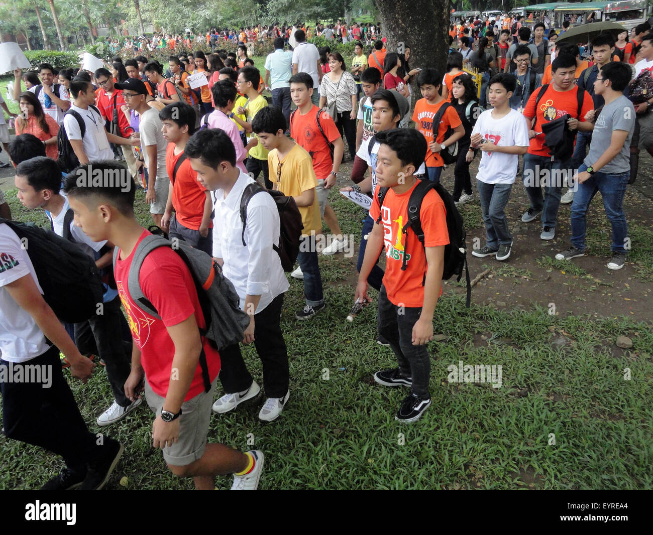 Quezon City, Philippines. 03rd Aug, 2015. Filipino freshmen students ...