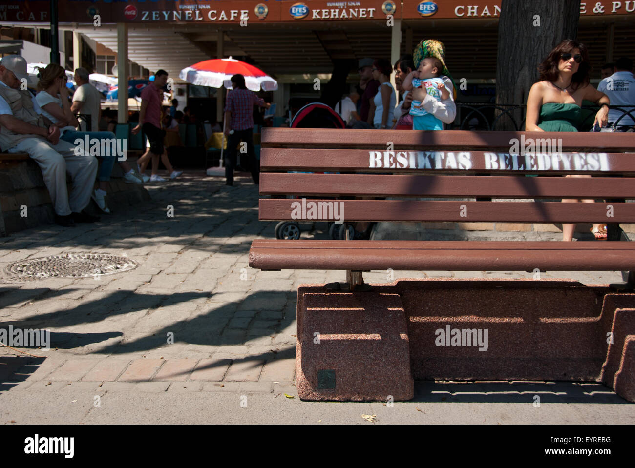 People and benches in Besiktas, Istanbul Stock Photo - Alamy