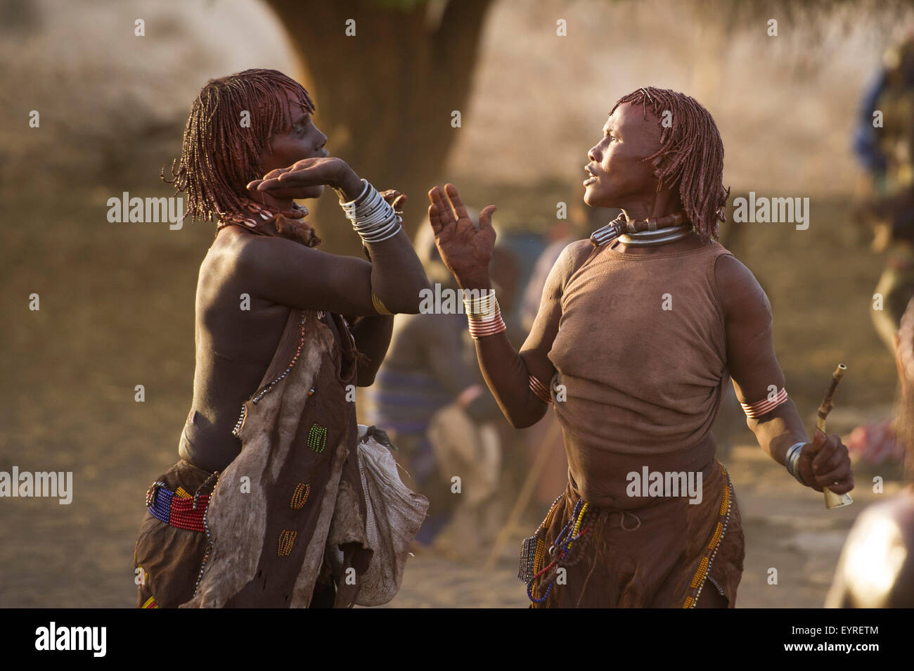 Hamer women dancing, Hamer Bull Jumping Ceremony, Turmi, South Omo ...