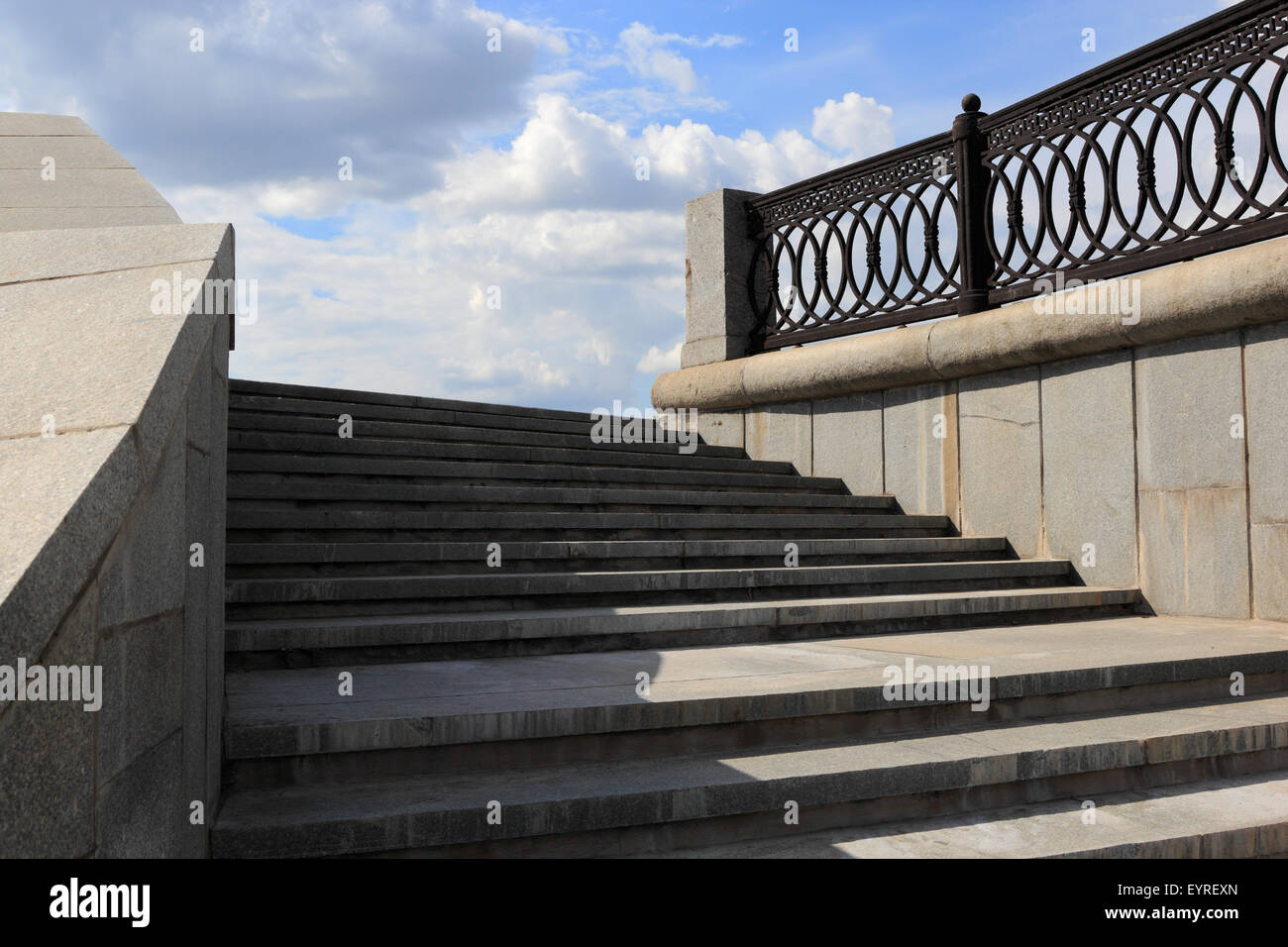 Stairway with stairs made of granite slabs Stock Photo - Alamy