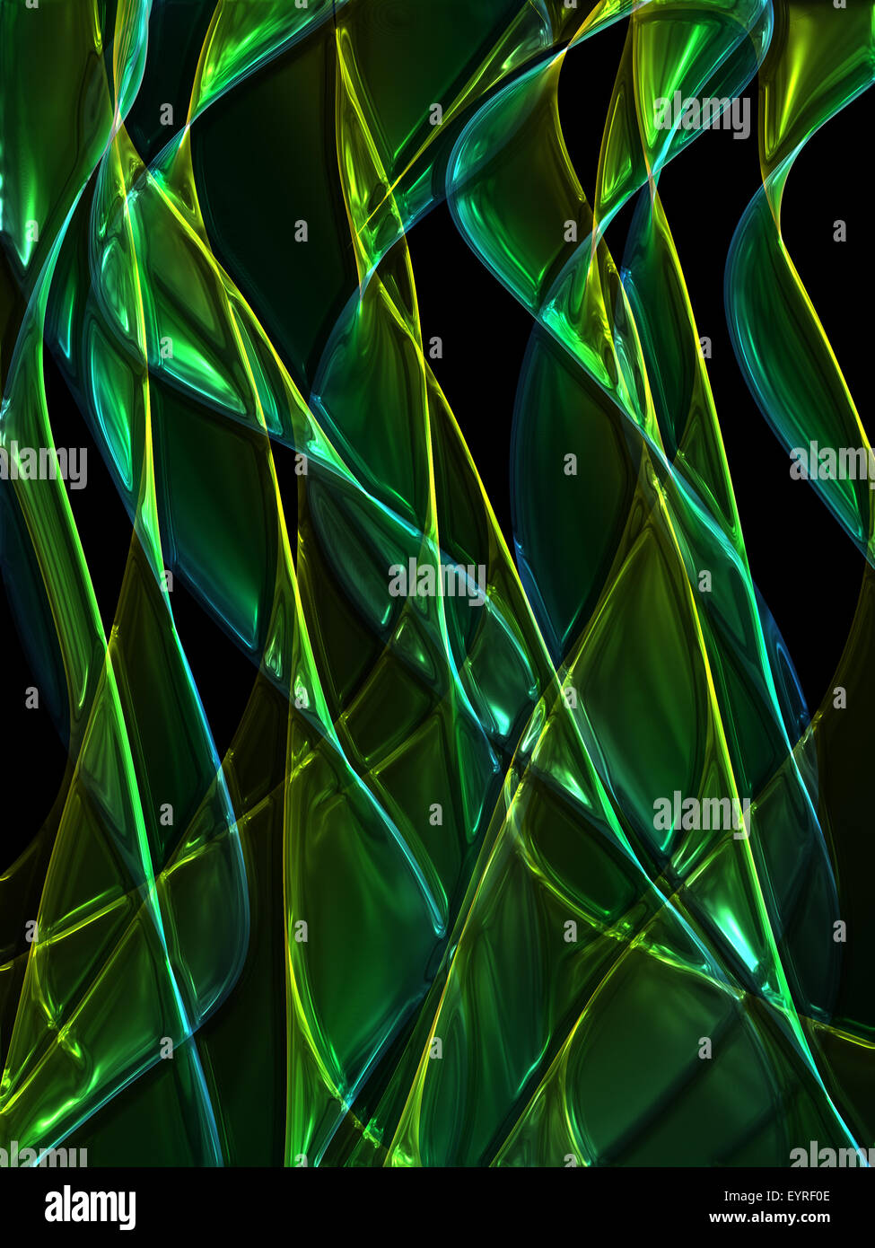 Intertwined wavy green glass design background Stock Photo - Alamy
