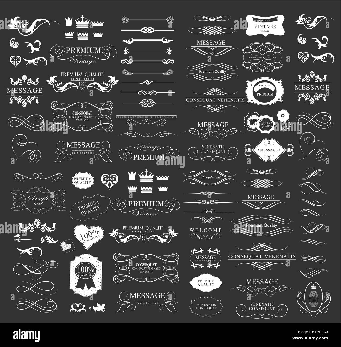 Set of calligraphic elements for design Stock Vector Image & Art - Alamy