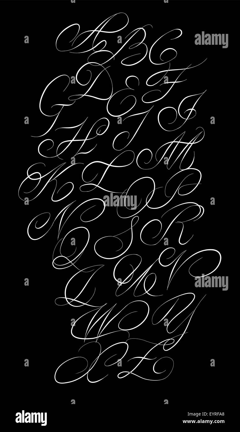Calligraphic alphabet. Design elements Stock Vector Image & Art - Alamy